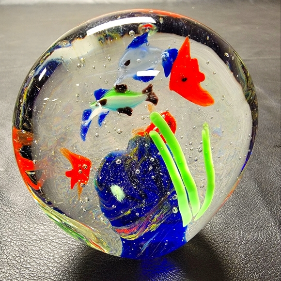 Office | Art Glass Paperweight Fish | Poshmark